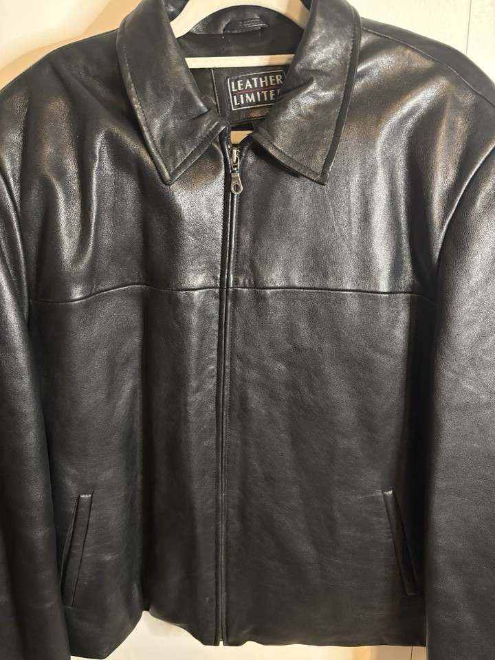 Men’s Leather Limited Black 100% Genuine Leather Vintage Jacket Size XL ...