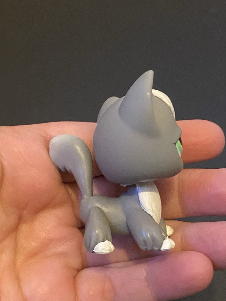 Littlest Pet Shop Authentic LPS #NO NUMBER Grey Angora Cat Long Hair | eBay
