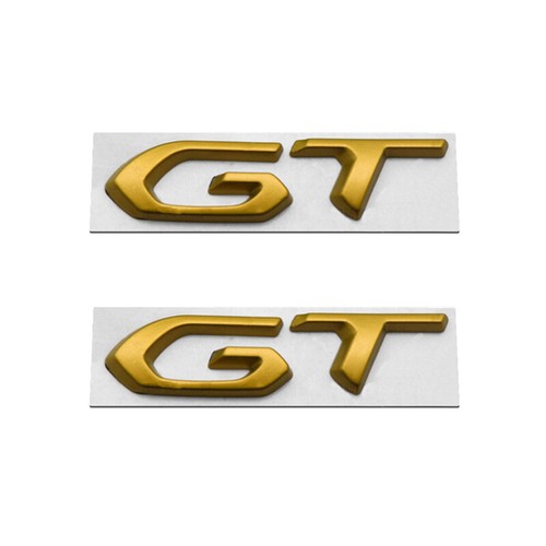 2pcs Gold GT Emblem Car Fender 3D Metal Badge Sticker for 205 208 106 ...