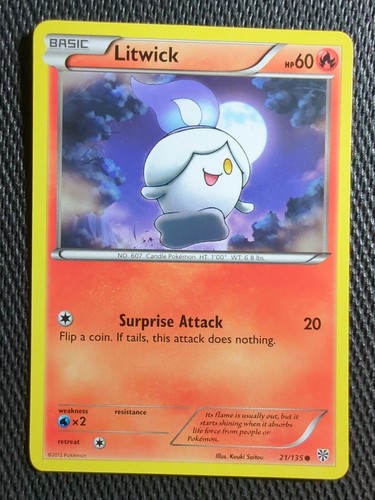 Pokémon TCG Litwick Black and White Plasma Storm 21/135 Regular Common ...