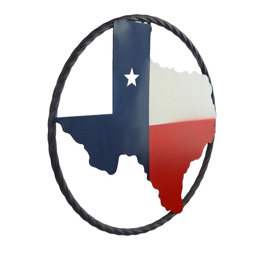 Metal Texas Map Outline Flag Wall Decor Round Rope Ring 9.5 inch | eBay