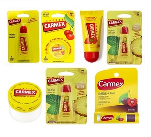 Carmex Lip Balm Flavour Original, Cherry, Mint, Strawberry,Mint, Peach ...