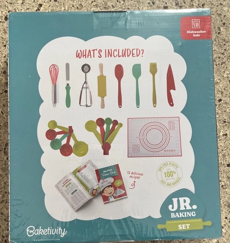 NEW Baketivity 31-Piece Kids Baking Set with My First Recipe Book ...