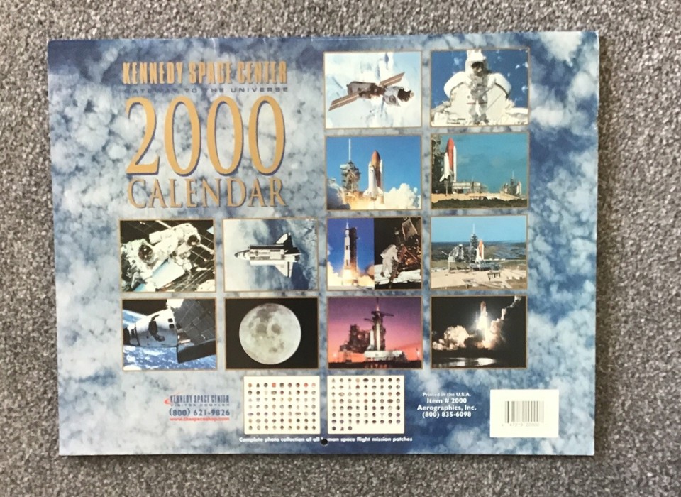 NASA KENNEDY SPACE CENTER LARGE CALENDAR YEAR 2000 14ins x 10.3/4ins ...