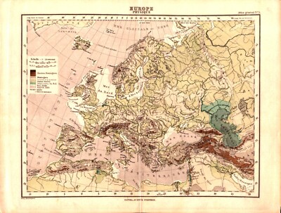 EUROPE Antique original map 1885 | eBay