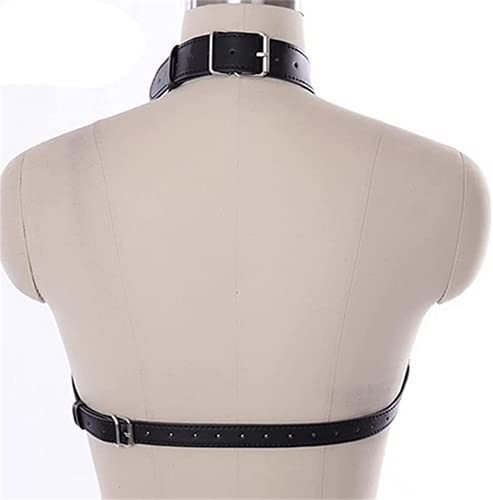 Women's Faux Leather Harness Punk Gothic Metal Tassel Body Caged Lock ...