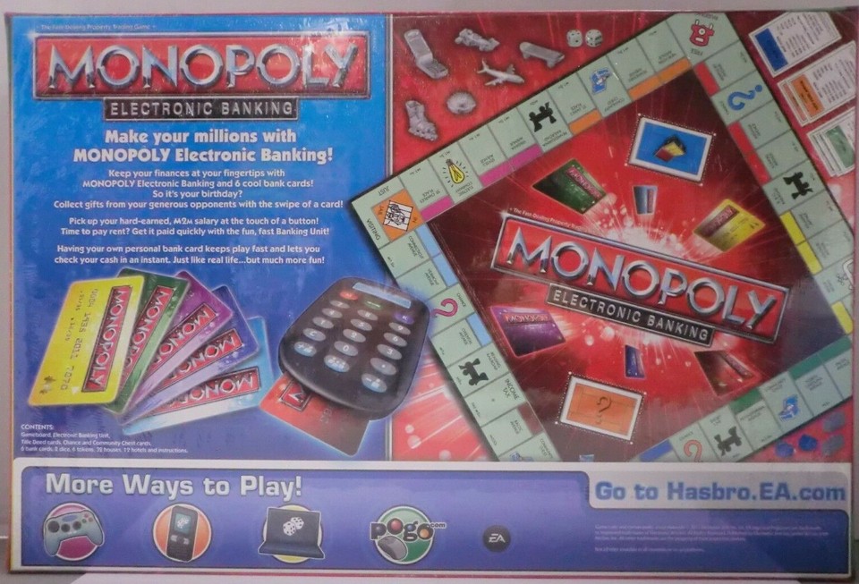 MONOPOLY ELECTRONIC BANKING BANK CREDIT CARDS READER PARKER BROTHERS ...
