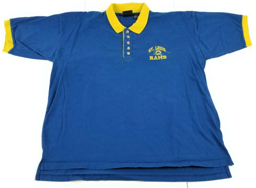 VTG 1996 St Louis Rams Men’s Blue NFL Football Polo Shirt Large | eBay