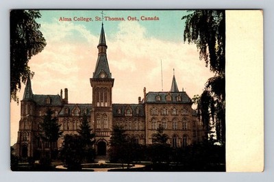 St. Thomas Canada, Alma College Building & Grounds, Clock Tower Vintage ...