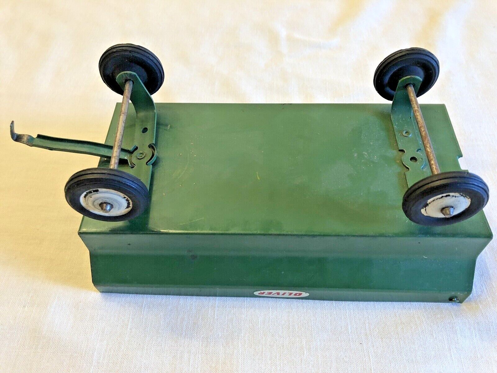 Vintage Oliver Pressed 8.25" Steel Green Wagon Trailer Pivoting Front ...