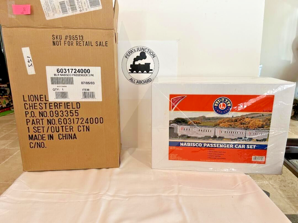 LIONEL 6-31724 UNCATALOGUED -NABISCO 3-CAR PASS. SET C-10-NEW-FACTORY ...