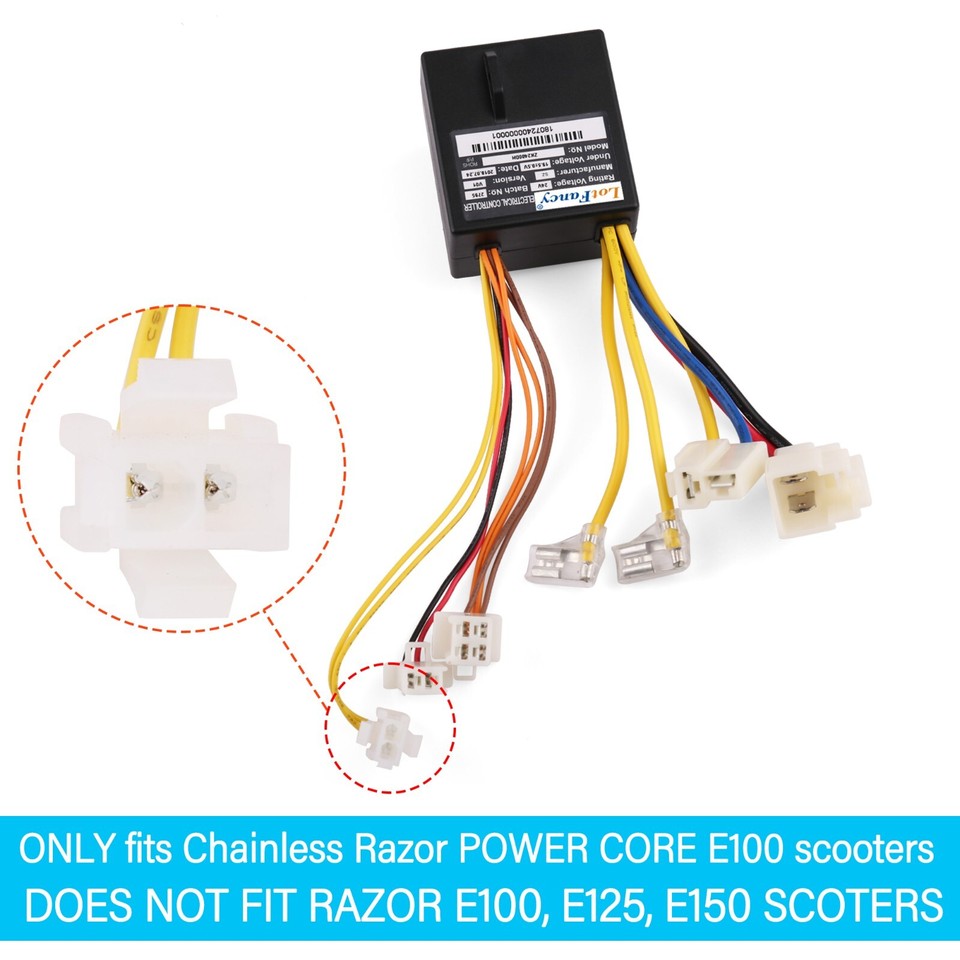 ZK2400-DH 24V Scooter Control Module for Razor Power Core E100 Electric ...