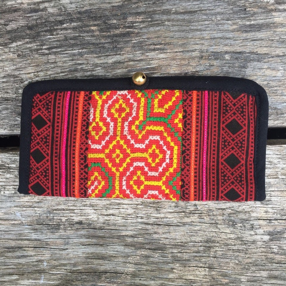 Hmong tribal thai hippy hippie boho ethnic bifold wallet purse unusual ...