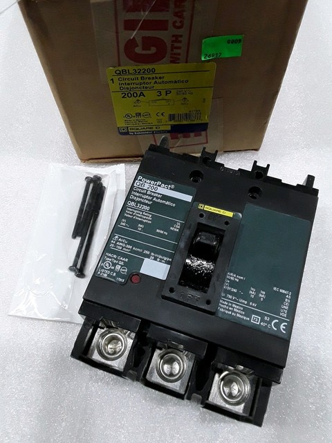 Square D QBL32200 3 Pole Circuit Breaker 240V, 200A - Black (QBL32200 ...
