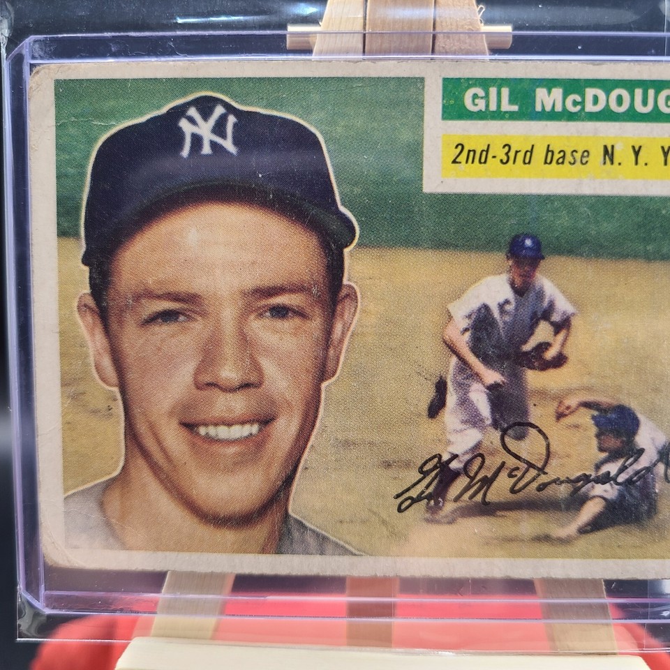 Gil McDougald 1955 Topps Baseball Card # 225 NY Yankees Crease Low ...