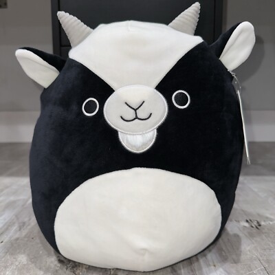 Squishmallow Gregory The Billy Goat 12" Plush Black White Farm Squad ...