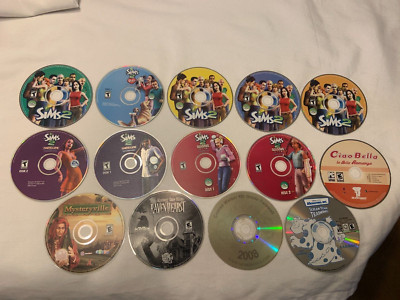 Sims PC Game Lot EA Sports CD Lot of 14 Disc Mysteryville SIMS 2 ...