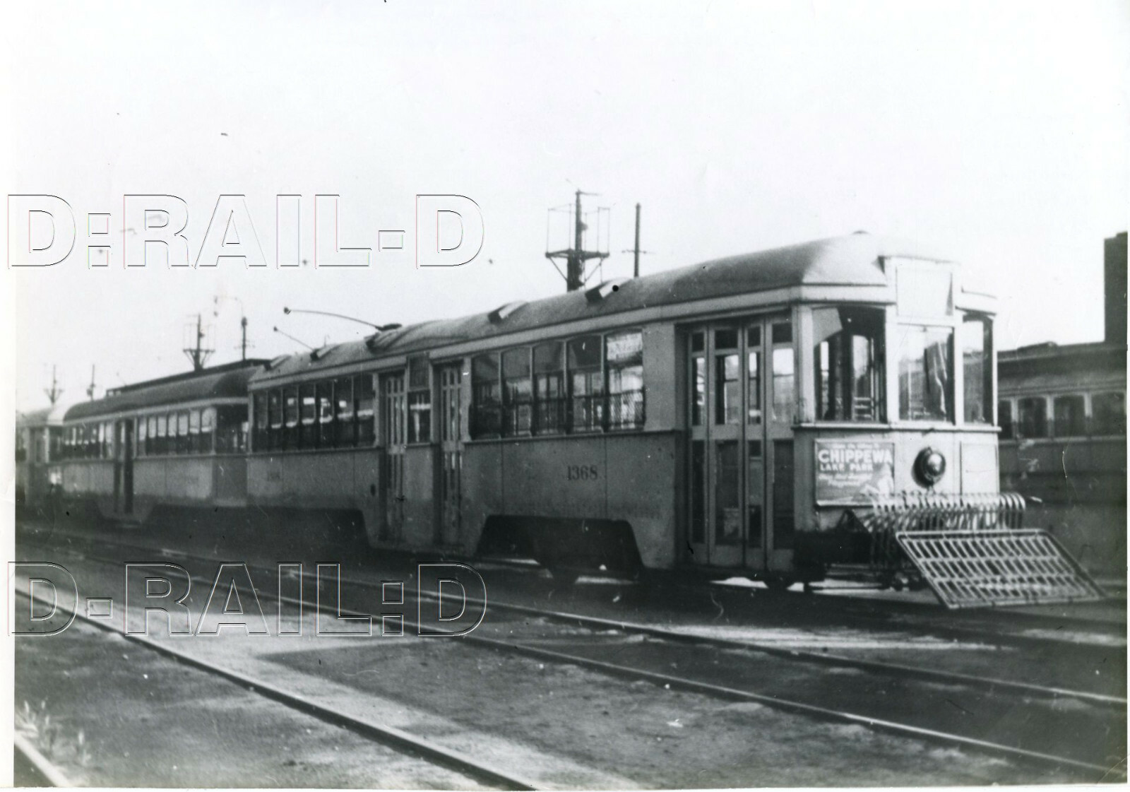 9CC547 2NDGEN RP 1950s/60s CLEVELAND TRANSIT SYSTEM CAR #1368 & TRAILER ...