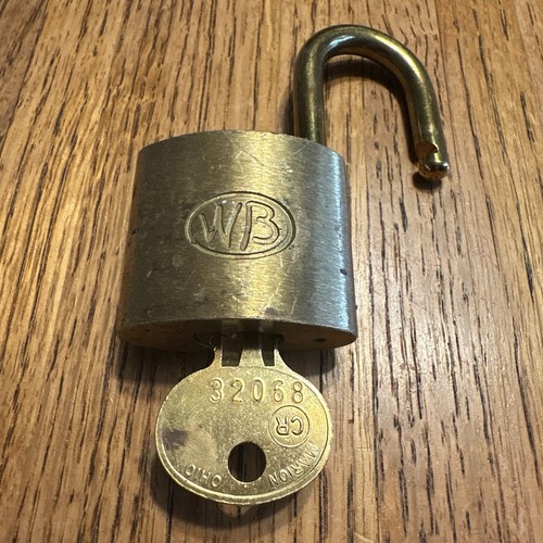 One Vintage WB Wilson Bohannon Brass Padlock Lock W/Key #32068. (25) | eBay