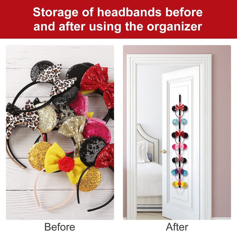 3Pcs Mouse Ears Headband Holder Hair Accessories Storage Headpiece ...