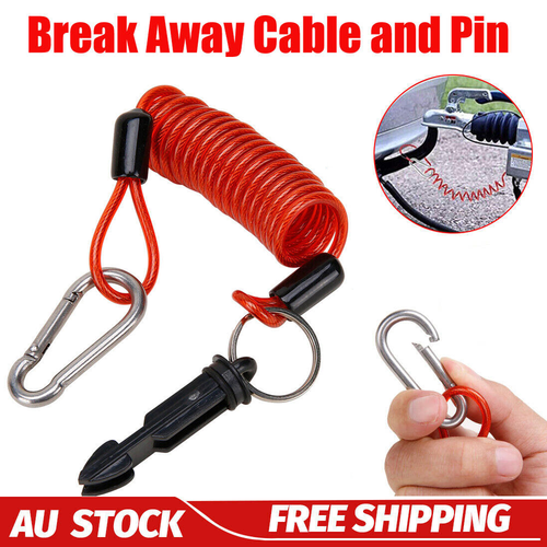 Travel Trailer Coiled Pin Breakaway Cable Safety Heavy Duty Spring Clip ...