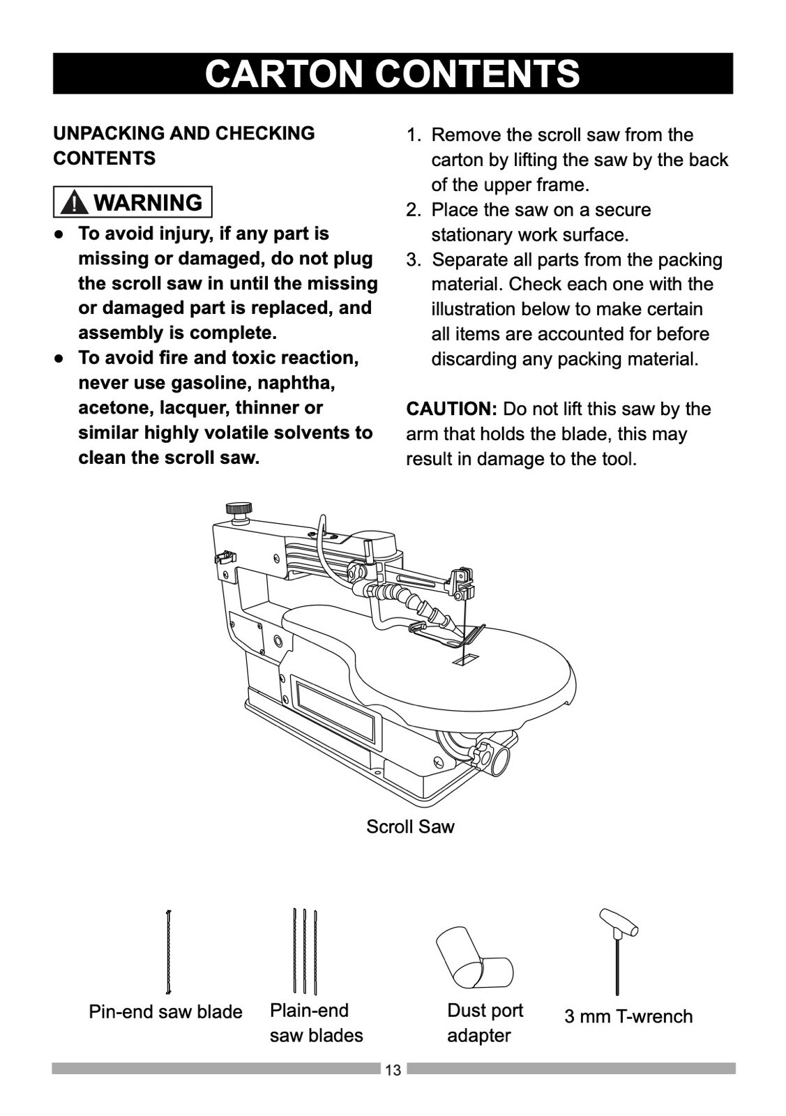 Owner's Manual & Parts List for Sears Craftsman 16” Scroll Saw -Model ...