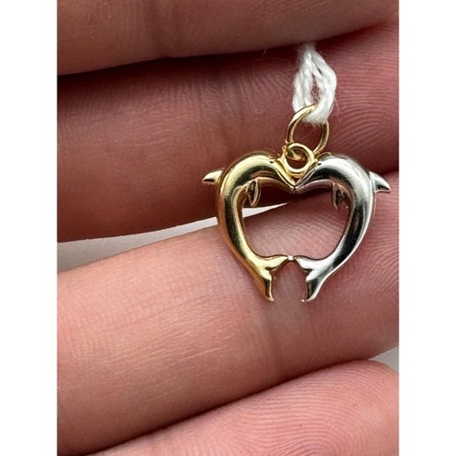 Vintage 14K Two Tone Dolphin Charm Pendant | eBay