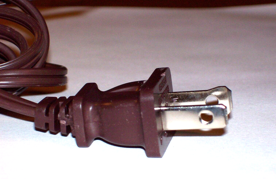 15' BROWN LAMP CORD SET POLARIZED PLUG 18/2 SPT-1 LAMP PART NEW 30280J ...