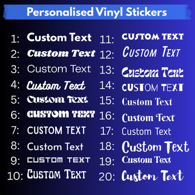 Personalised Name Vinyl Sticker | Custom Word Text Decal | Fancy Font ...