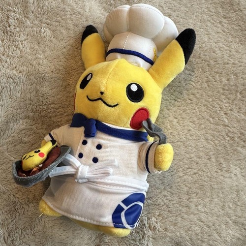 Pokemon Cafe Chef Pikachu Plush Toy Limited Edition Soft Stuffed Doll ...