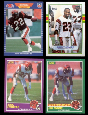 1989 Pro Set Topps Score ERIC THOMAS Cincinnati Bengals Rookie 4-Card ...