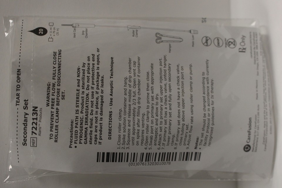 Cardinal Health Tubing Secondary Set, 72213N, EXP 2020, New | eBay