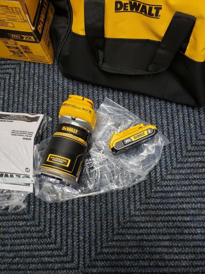 DEWALT DCW600B 20V MAX XR Cordless Compact Router WITH 2.0AH BATTERY ...