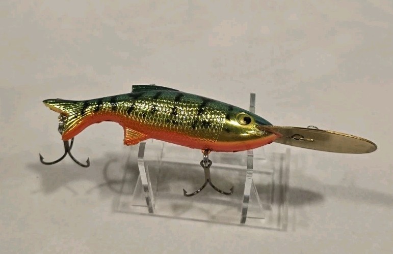 Vintage Luhr Jensen Rockwalker Rare 3/4 oz Metallic Perch Crankbait 3. ...