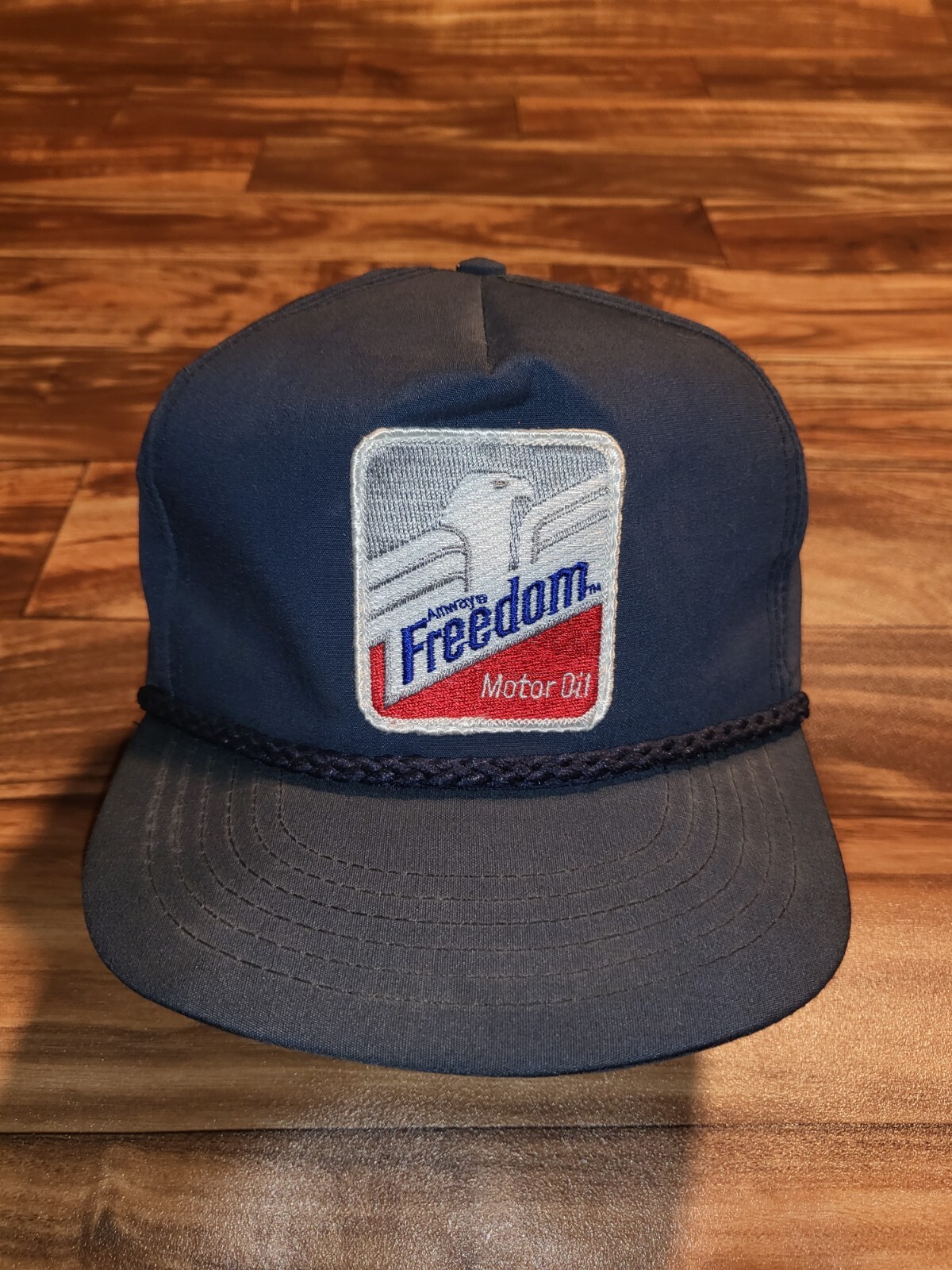 Vintage Freedom Motor Oil Racing Sports Eagle Navy Bl… - Gem