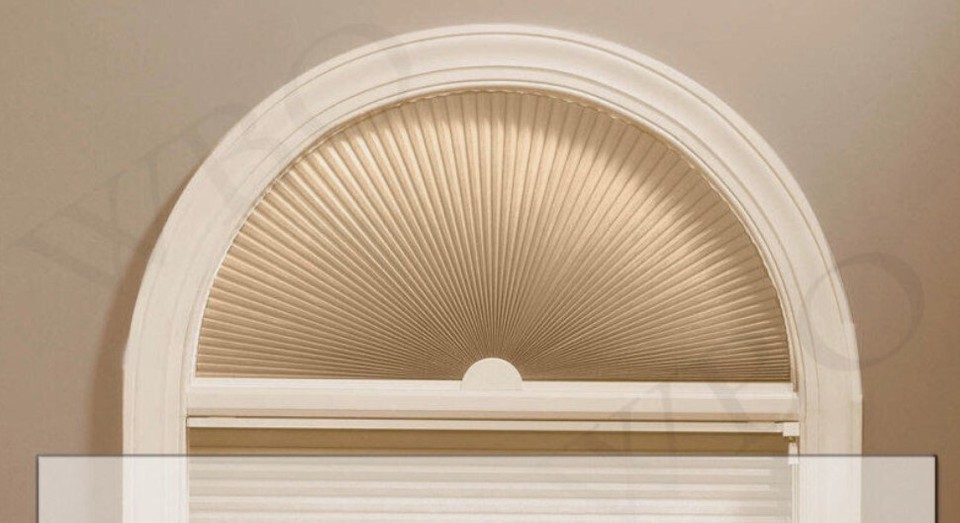 71" W x 35 1/2" H Arch Cellular Shade - White | eBay