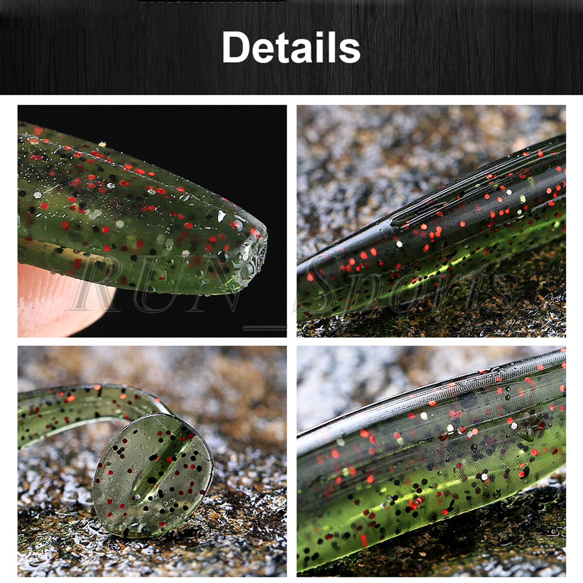 100pcs/kit 75mm Fake Shad Paddle Tail Worm Soft Fishing Lure Jig Bait ...