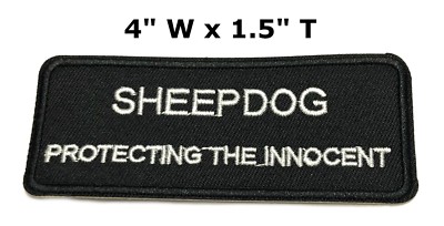 SHEEPDOG PROTECTING THE INNOCENT PATCH Embroidered Iron-on Applique ...