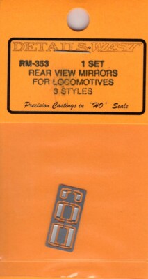 HO Scale Details West RM-353 1 Set Rear View Mirrors for Locomotives 3 ...