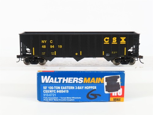 HO Scale Walthers Mainline 910-6721 CSX NYC 50' 100T 3 Bay Hopper #489419 | eBay