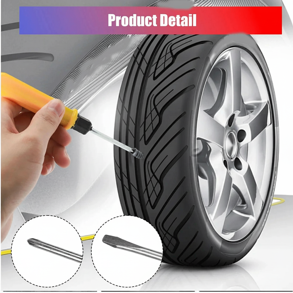 61Pcs Tire Repair Rubber Nails Tyre Puncture Repair Screws Kit w ...