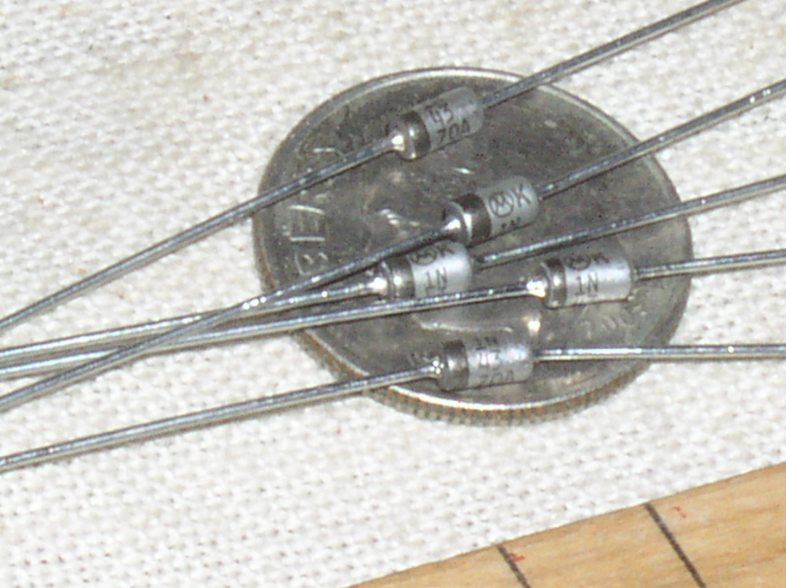 (5) MOTOROLA 1N4370A 2.4V VOLT ZENER DIODE DO35 500MW .5W 1/2 WATT 5% ...