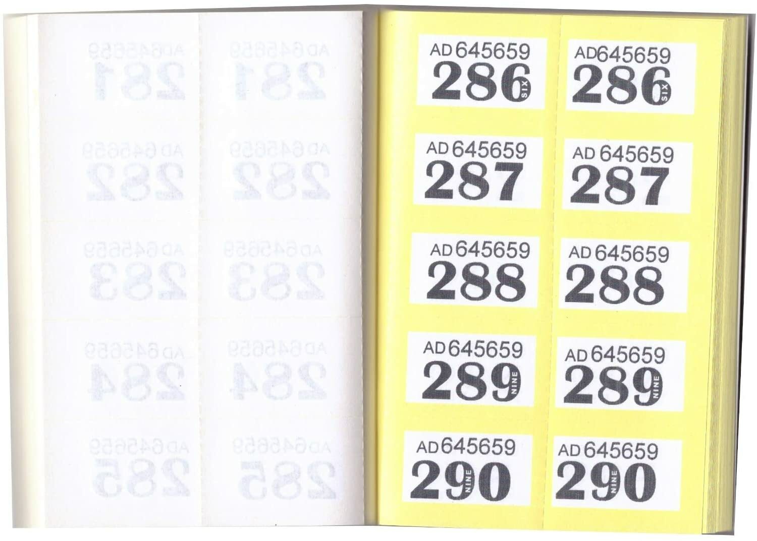 [Set of 24] Yellow - Raffle Cloak Room Tickets 1-1000 With Unique ...