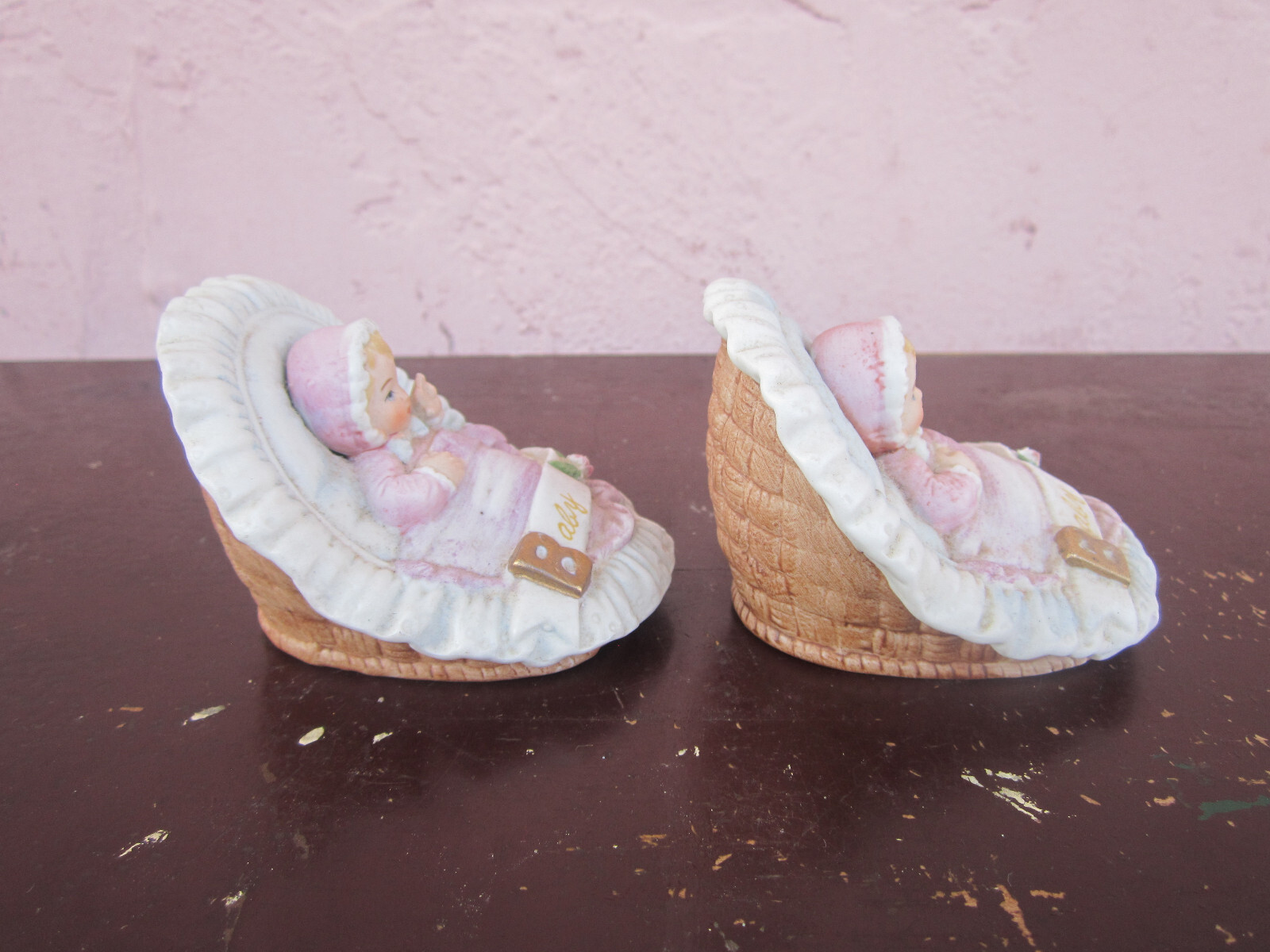 2 Enesco Designed Giftware 1983 Baby Newborn Figure Vintage Growing Up ...