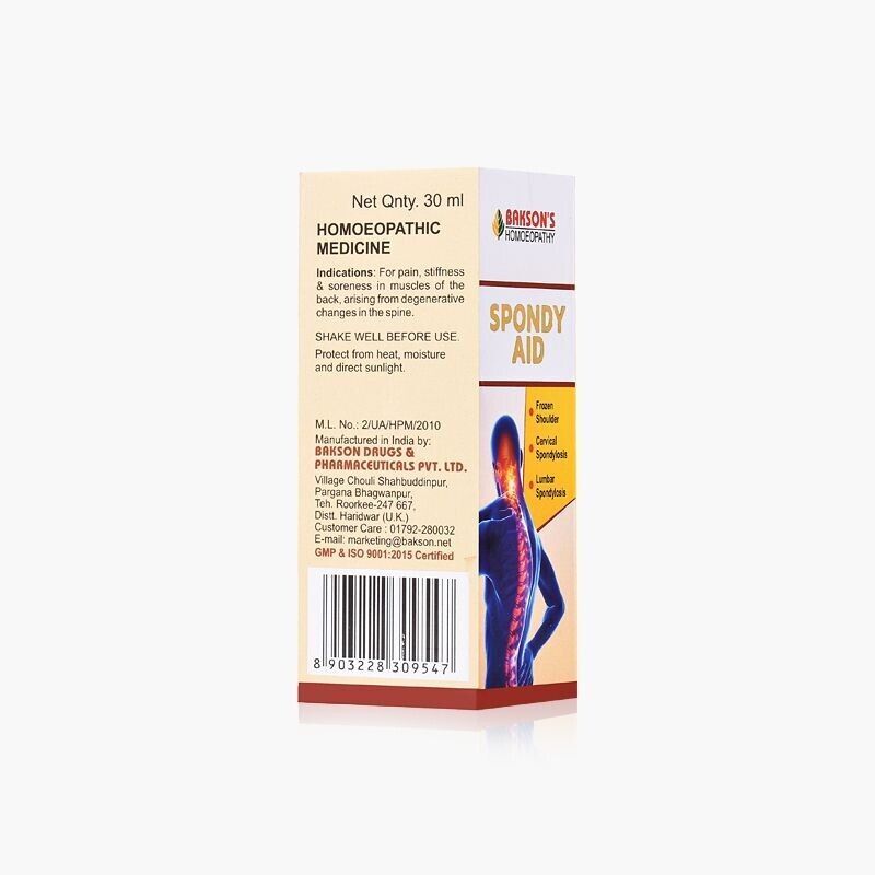Bakson Homeopathy Spondy Aid Drops (30ml) Best Homeopathic Drops | eBay UK