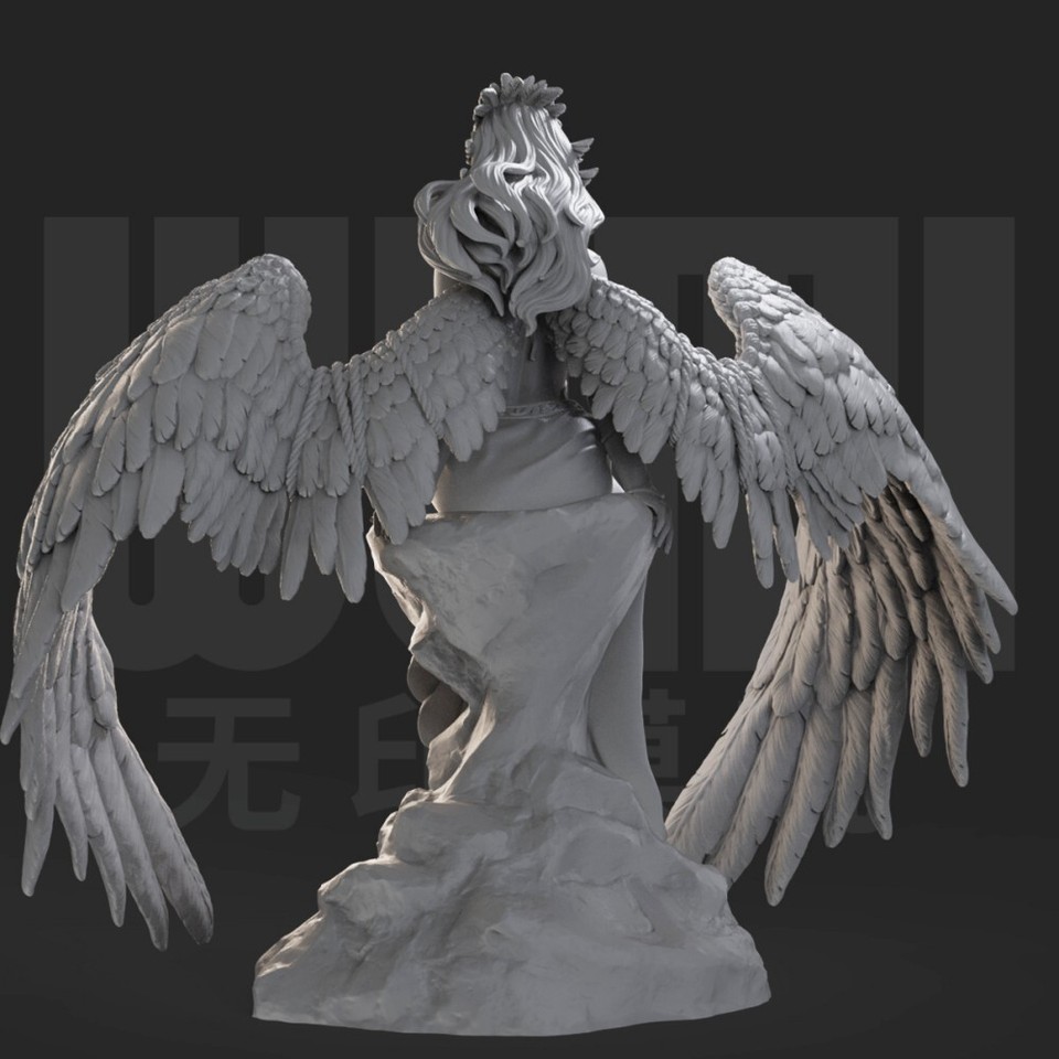 1/24 resin figures model Fantasy Dark Winged Angel Unassembled ...