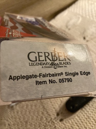 New in Box GERBER APPLEGATE COMBAT FOLDER Knife + Sheath single edge ...