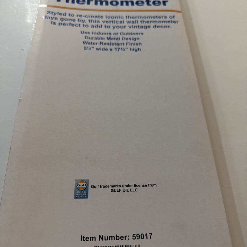 Gulf Oil Reproduction Metal Thermometer - Authorized Dealer | eBay