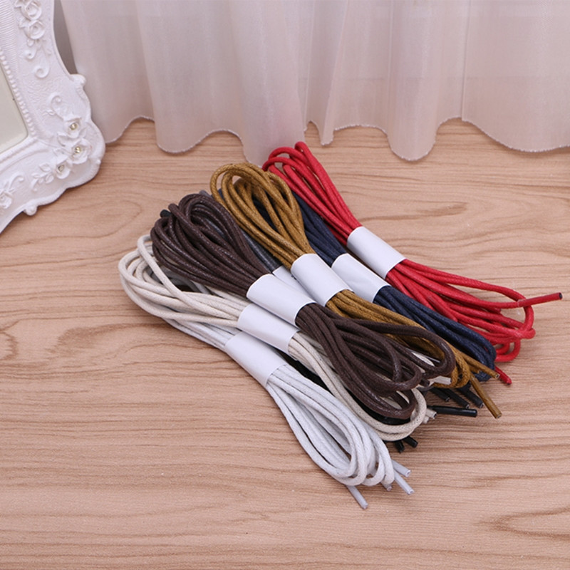 3Pair 6pcs Shoe Laces Round Cotton Waxed Dress Boots VARIOUS COLORS 27 ...