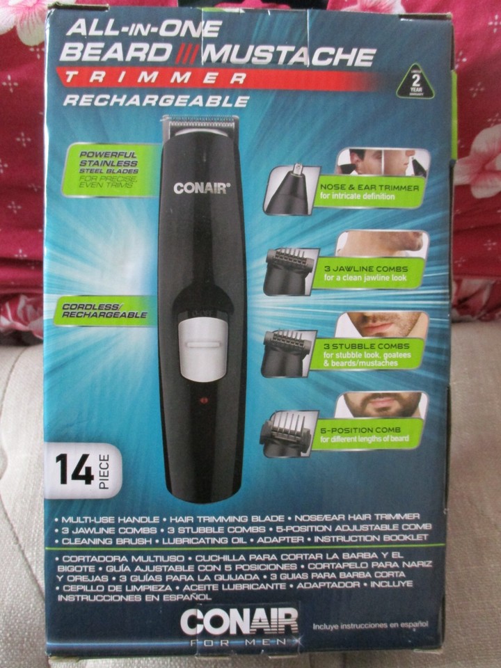 NEW 14 or 13 PC Conair All-In-1 Beard Mustache Hair Nose Ear Trimmer | eBay